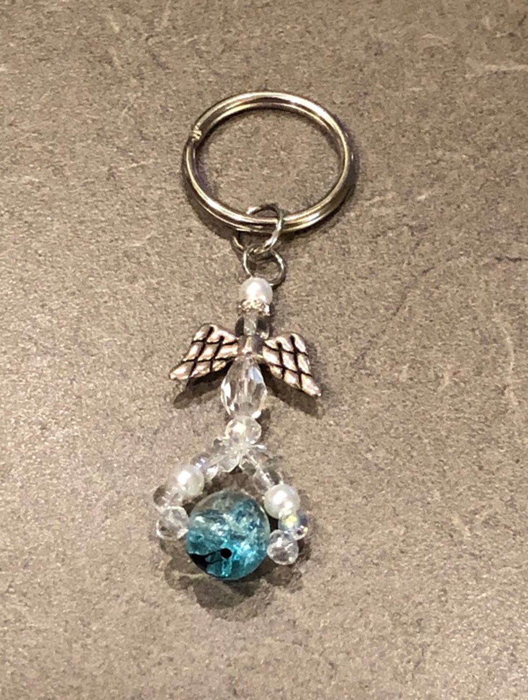 Color Beaded Angel Keychain - Etsy