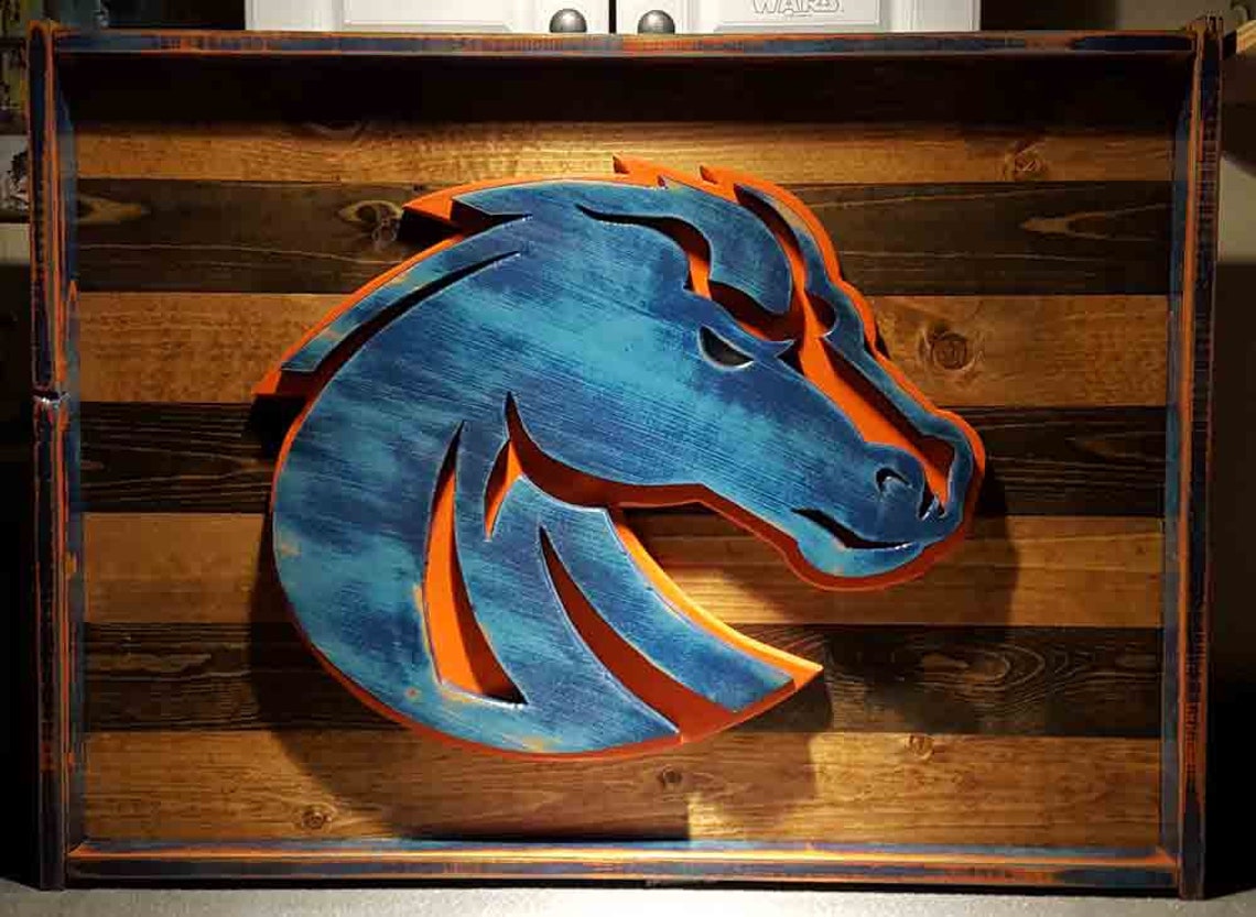 BOISE STATE BSU Wooden Sign college Football 3D Sign - Etsy