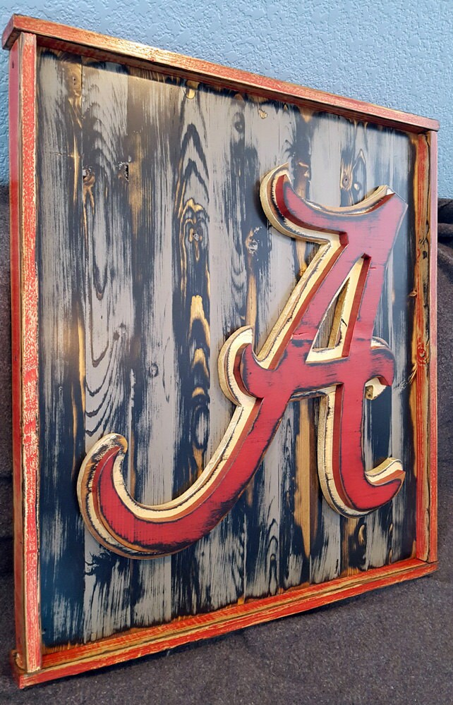 UNIVERSITY OF ALABAMA Wooden Sign college Football 3D Wall - Etsy
