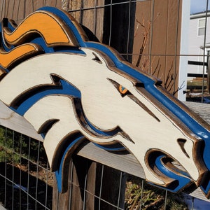 BRONCOS Wooden Sign 3D Football Sign Denver Broncos - Etsy