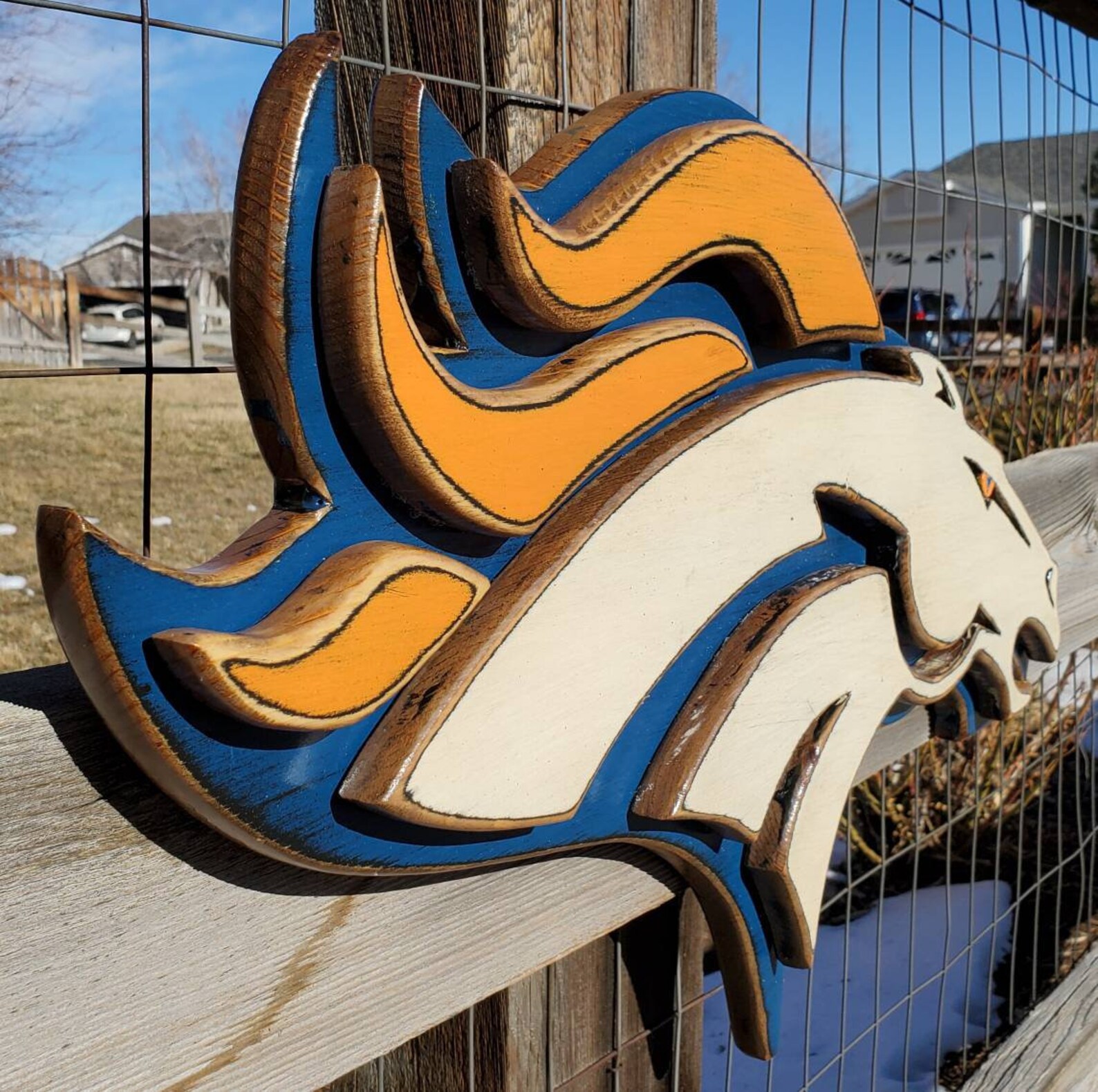 BRONCOS Wooden Sign 3D Football Sign Denver Broncos - Etsy