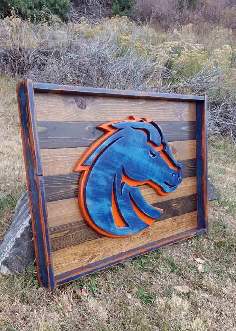 BOISE STATE BSU Wooden Sign college Football 3D Sign - Etsy