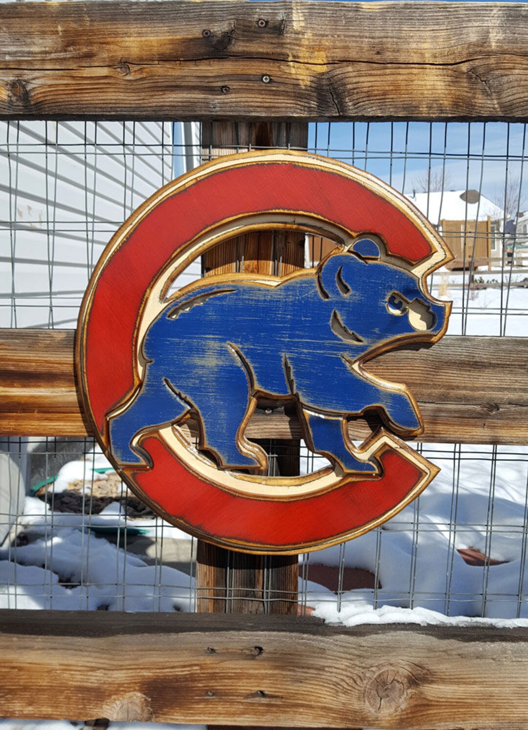 CHICAGO CUBS Wooden Sign (world Series 2016 | 2017 Playoffs | Wall Sign ...