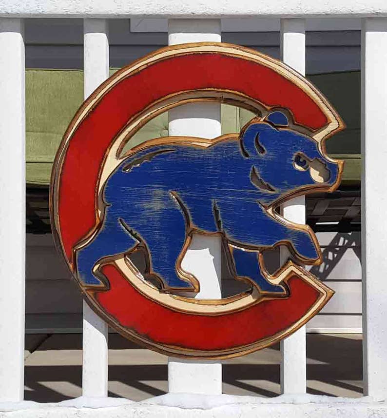 CHICAGO CUBS Wooden Sign world Series 2016 2017 Playoffs Wall Sign Wall ...