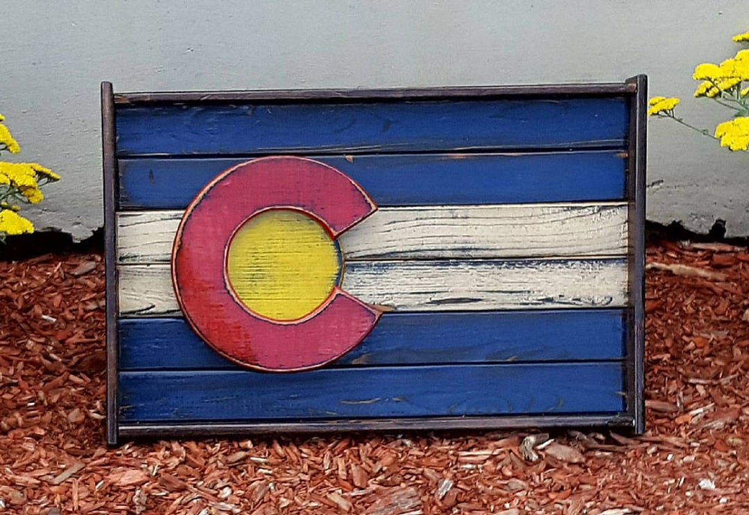 COLORADO FLAG 3D Wall Sign Wall Art Wall Decor Distressed Farmhouse ...