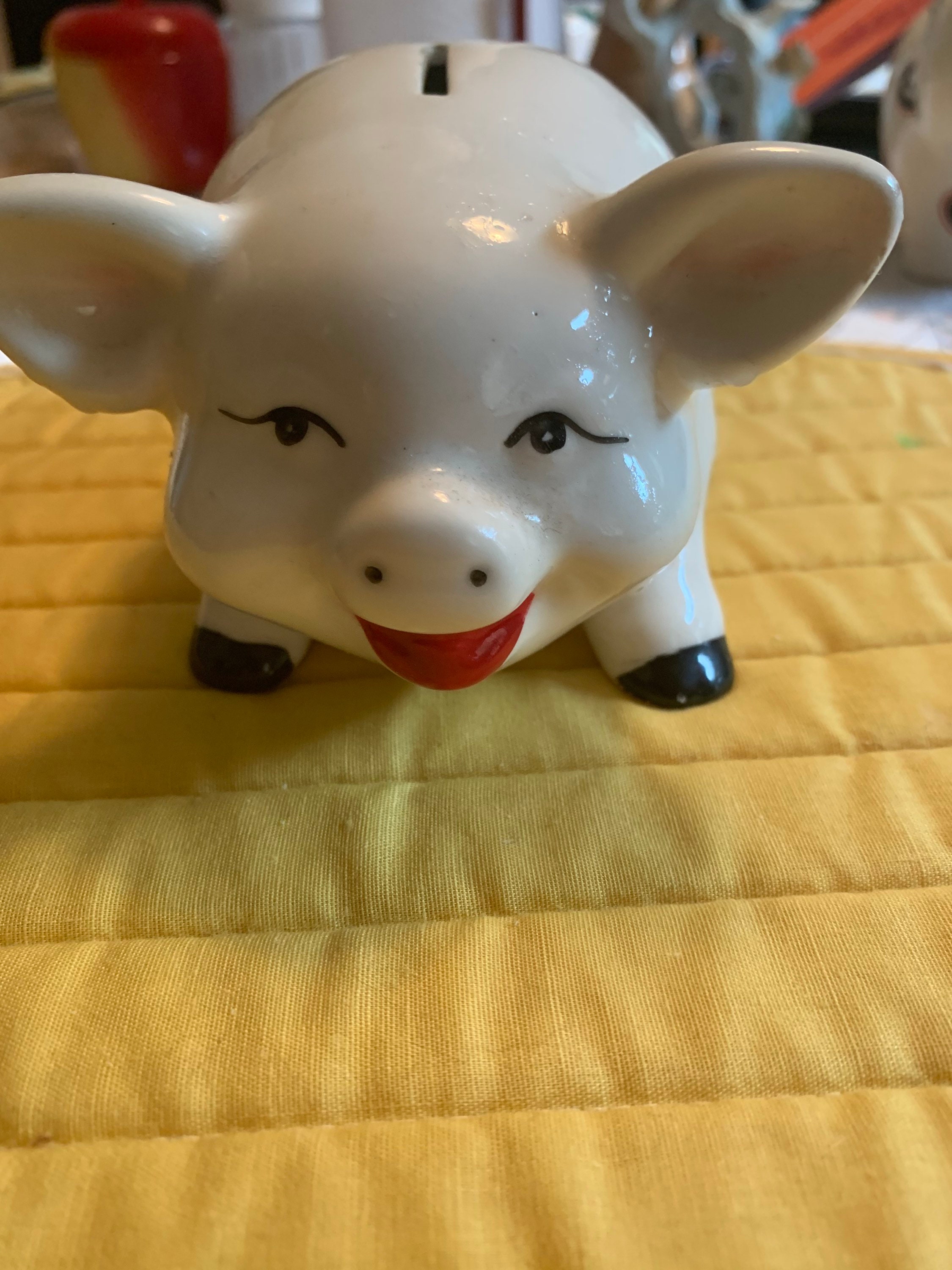 Vintage Piggy Bank Ceramic Pig Bank - Etsy