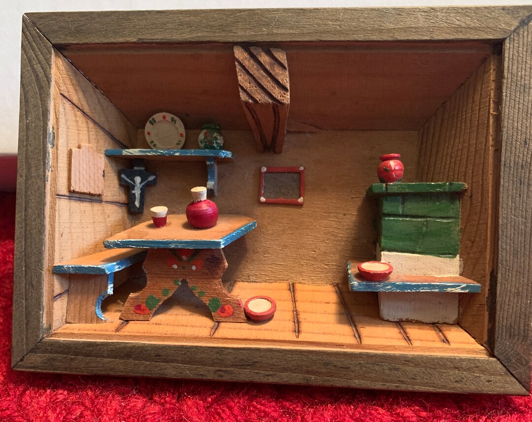 Vintage Diorama Shadow Box Kitchen Scene, Small Diorma - Etsy