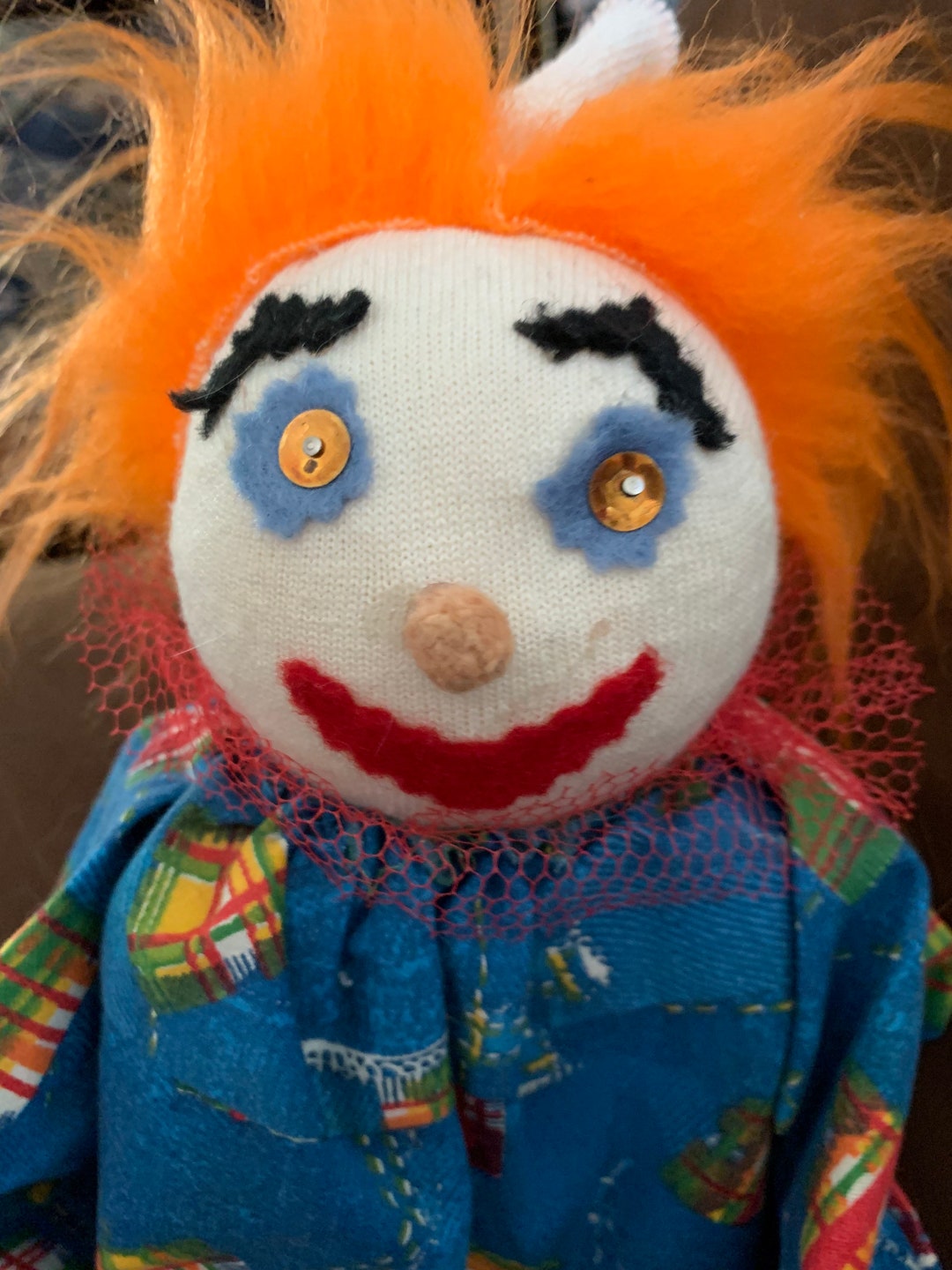 Vintage Clown Wood Block Shelf Sitter Doll Halloween Clown - Etsy