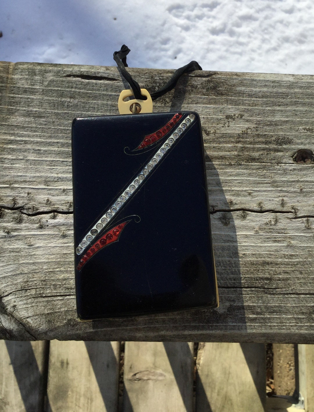 Vintage Rhinestone Dance Compact: Red, White, and Plastic Wristlet - Etsy