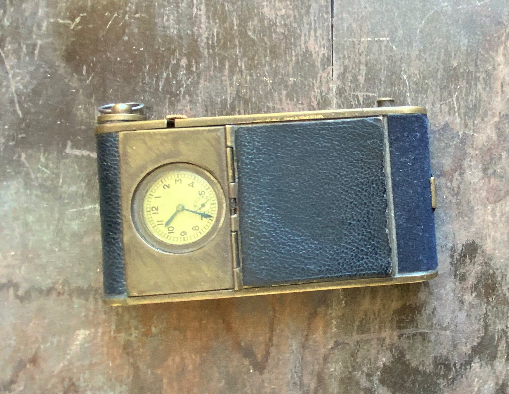 Vintage Powder Compact With Watch Lipstick Cigarette Case - Etsy