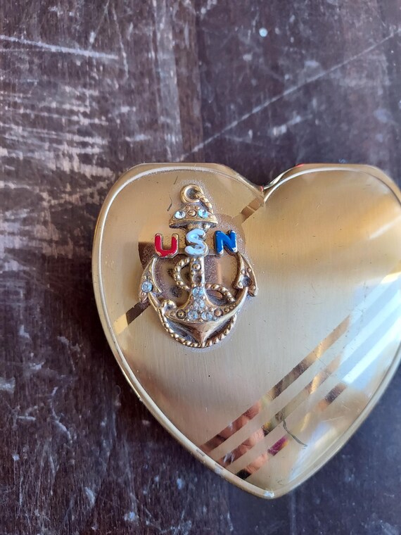 Vintage US Navy Compact, Military Powder Compact, USN… - Gem