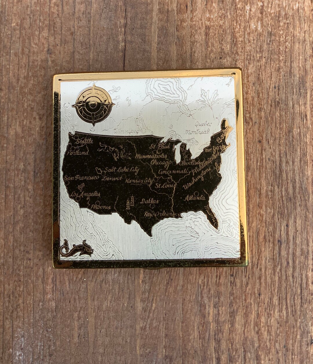 Wadsworth Compact of the USA, Vintage Powder Compact con caja original ...
