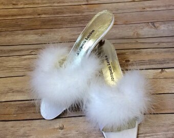 Marabou slippers | Etsy