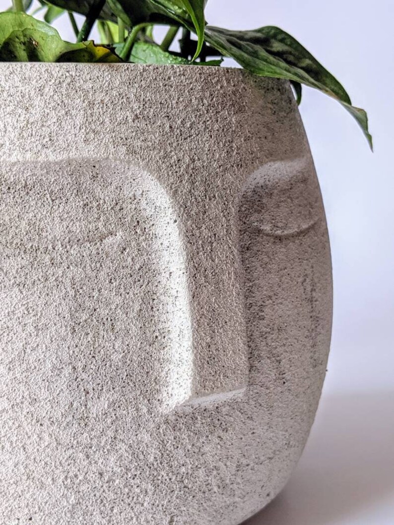 Large Concrete Face Planter - Etsy