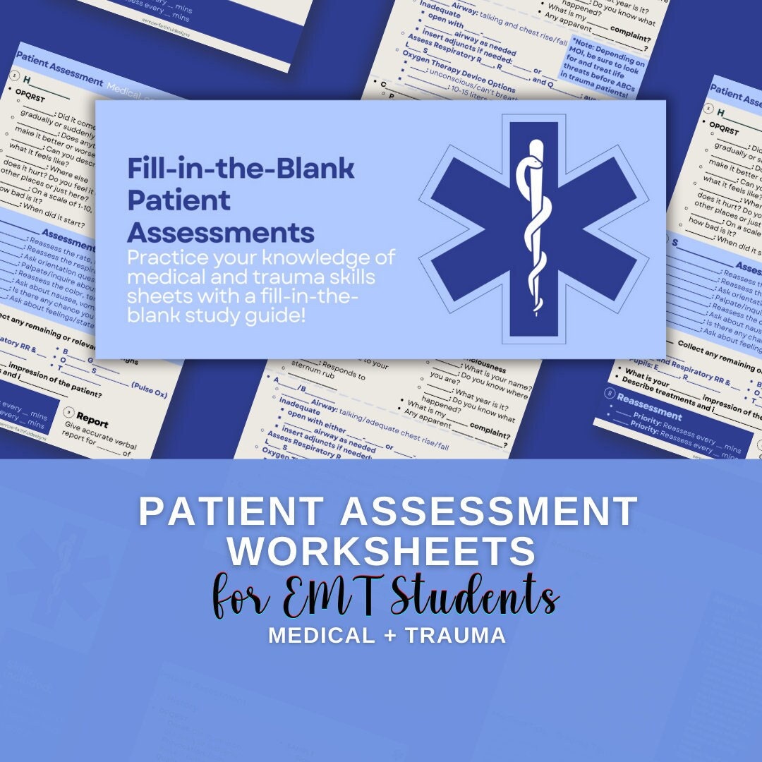 Fill-in-the-blank EMT Patient Assessment: Medical Assessment | Trauma ...