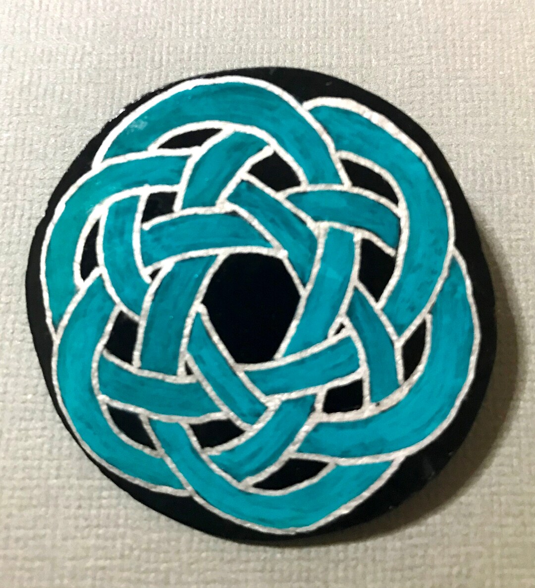 Celtic Knot Design is Hand Painted Onto a Piece of Gourd Made Into ...