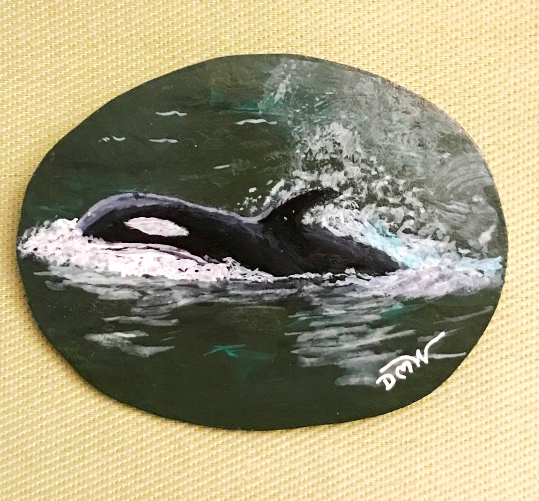 An Orca Whale (aka Killer Whale) on the Move is Hand Painted on This ...