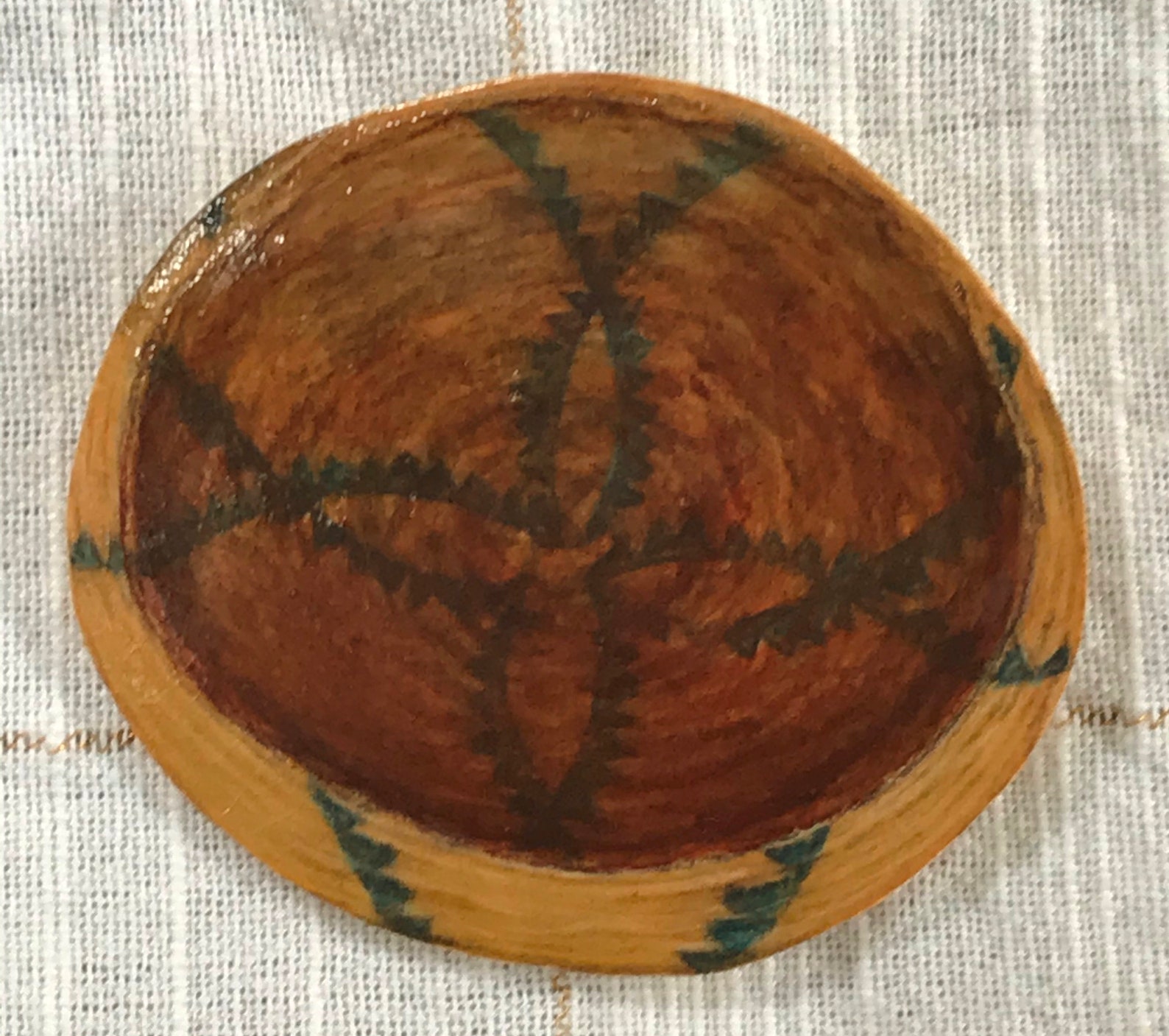 Maidu Indian Basket Hand Painted in Tedious Detail on Lightweight Gourd ...