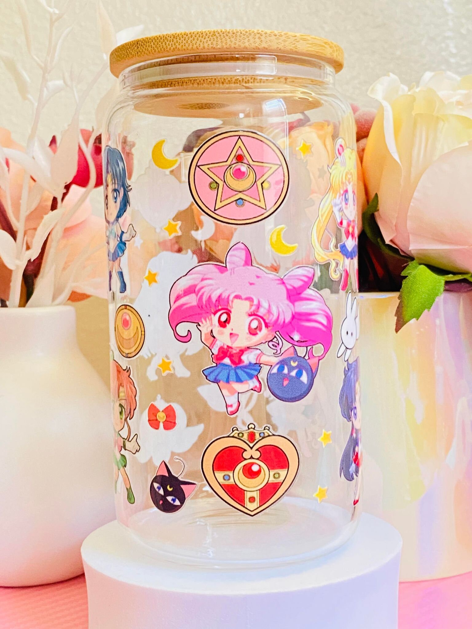 Anime Moon Kawaii Chibi Magical Glass Cup - Etsy