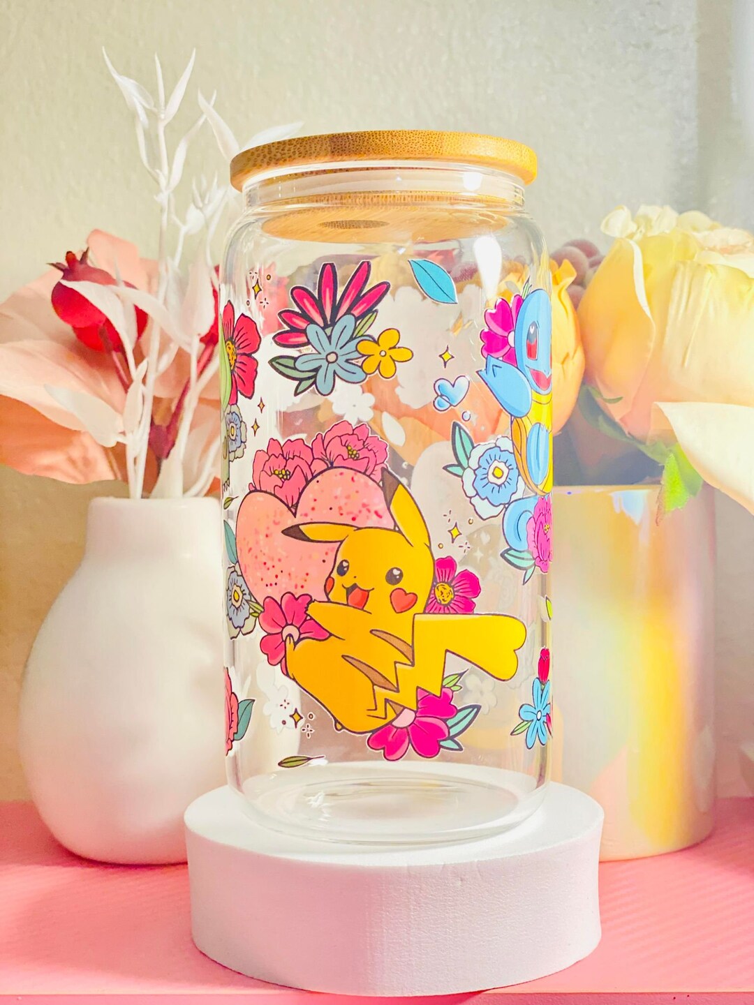 Flowers | Anime | Weeb | Kawaii | Glass Cup - Etsy