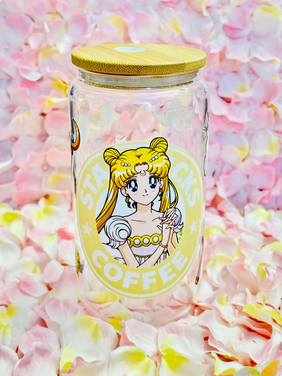 Anime Glass Cup | Kawaii | Magical Girl | Cute Glass Cups | Lid and ...