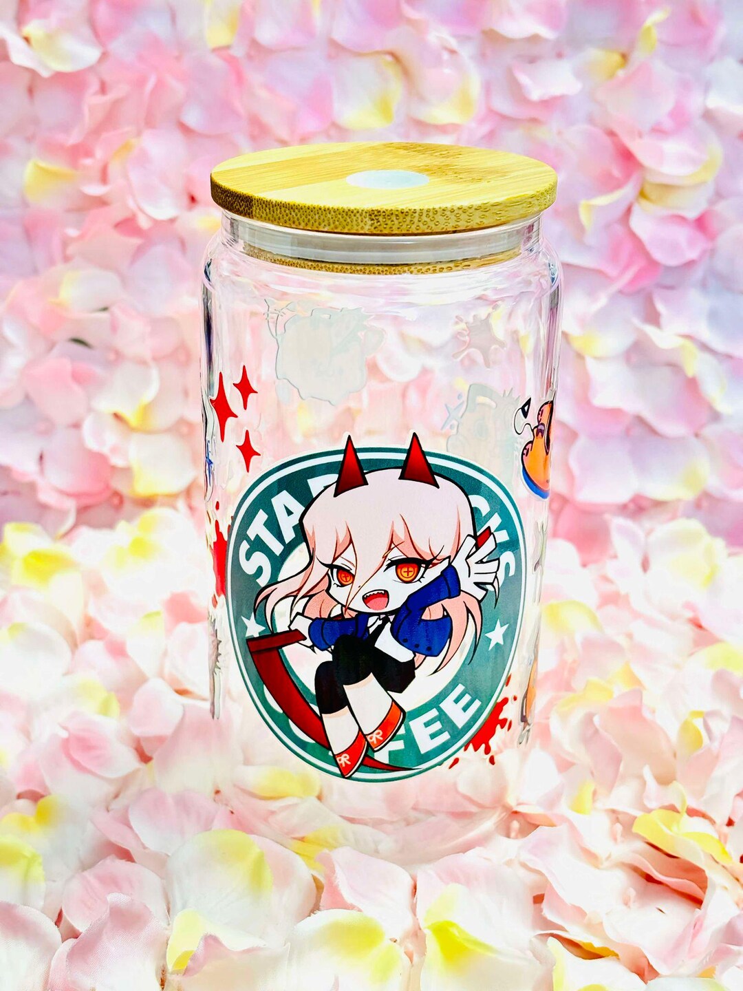 Anime Glass Cup Kawaii Cup Anime Girl Anime Gift Lid and Straw Cute Cup ...