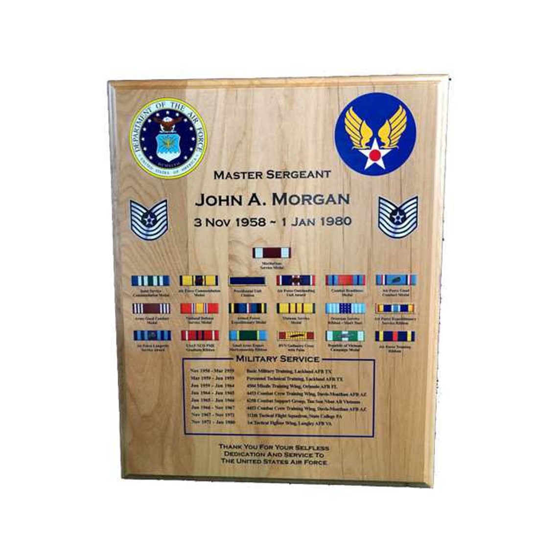 Full Color Military Service Plaque - 12" X 15" - Etsy