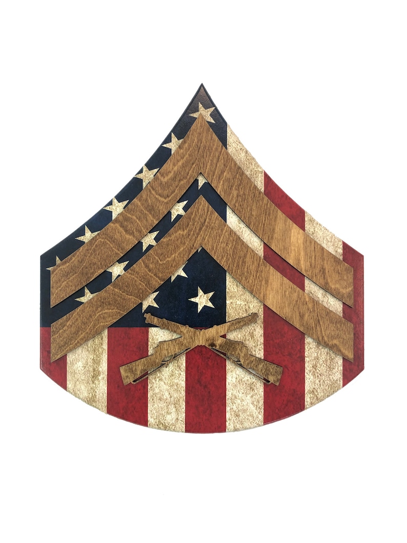 USMC Chevron Wall Hanging With Raised Stripes - Etsy