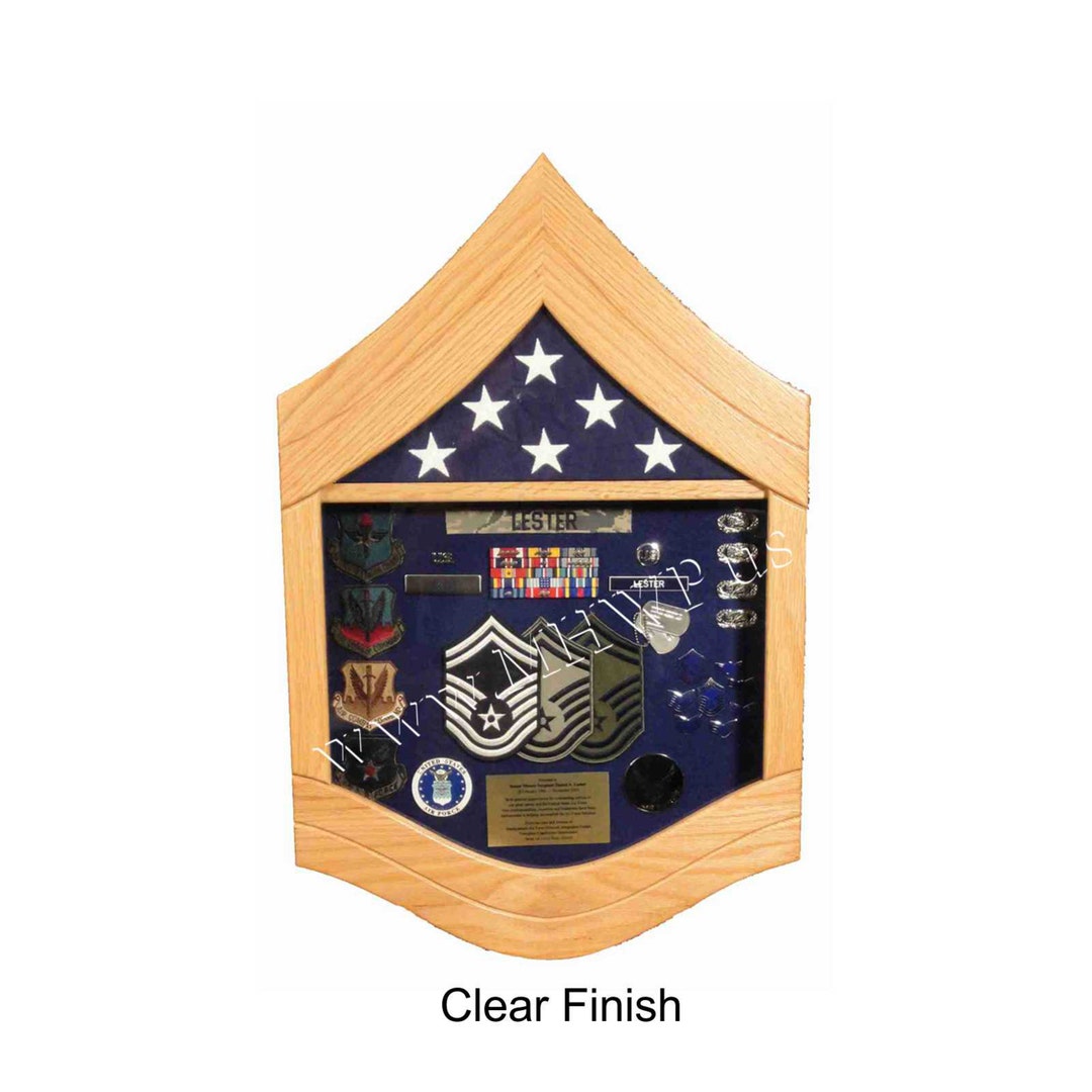 Air Force (E8) Senior Master Sergeant Shadow Box - 3x5 Flag - Etsy