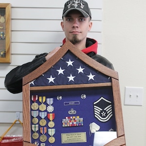 Air Force (E7) Master Sergeant Shadow Box - 3x5 Flag - Etsy