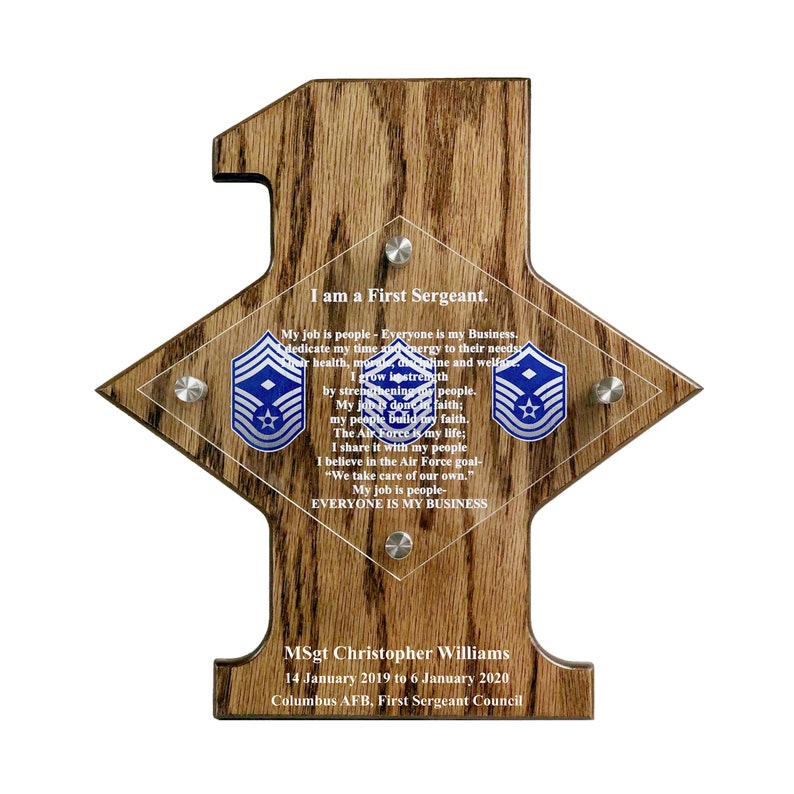 Air Force 1st Sergeant Plaque - Color Chevrons - Etsy