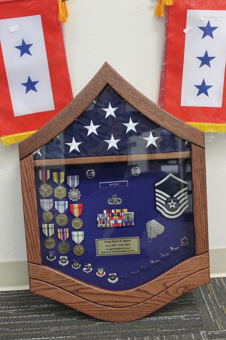 Air Force (E7) Master Sergeant Shadow Box - 3x5 Flag - Etsy