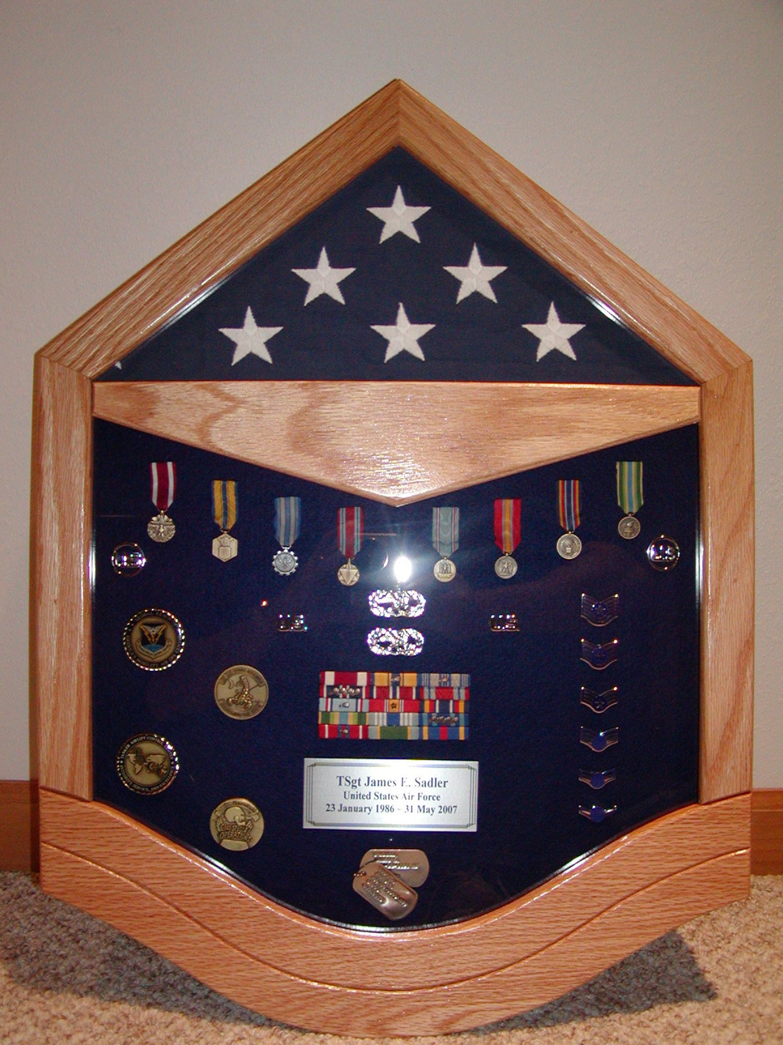 Air Force (E6) Technical Sergeant Shadow Box - 3x5 Flag - Etsy
