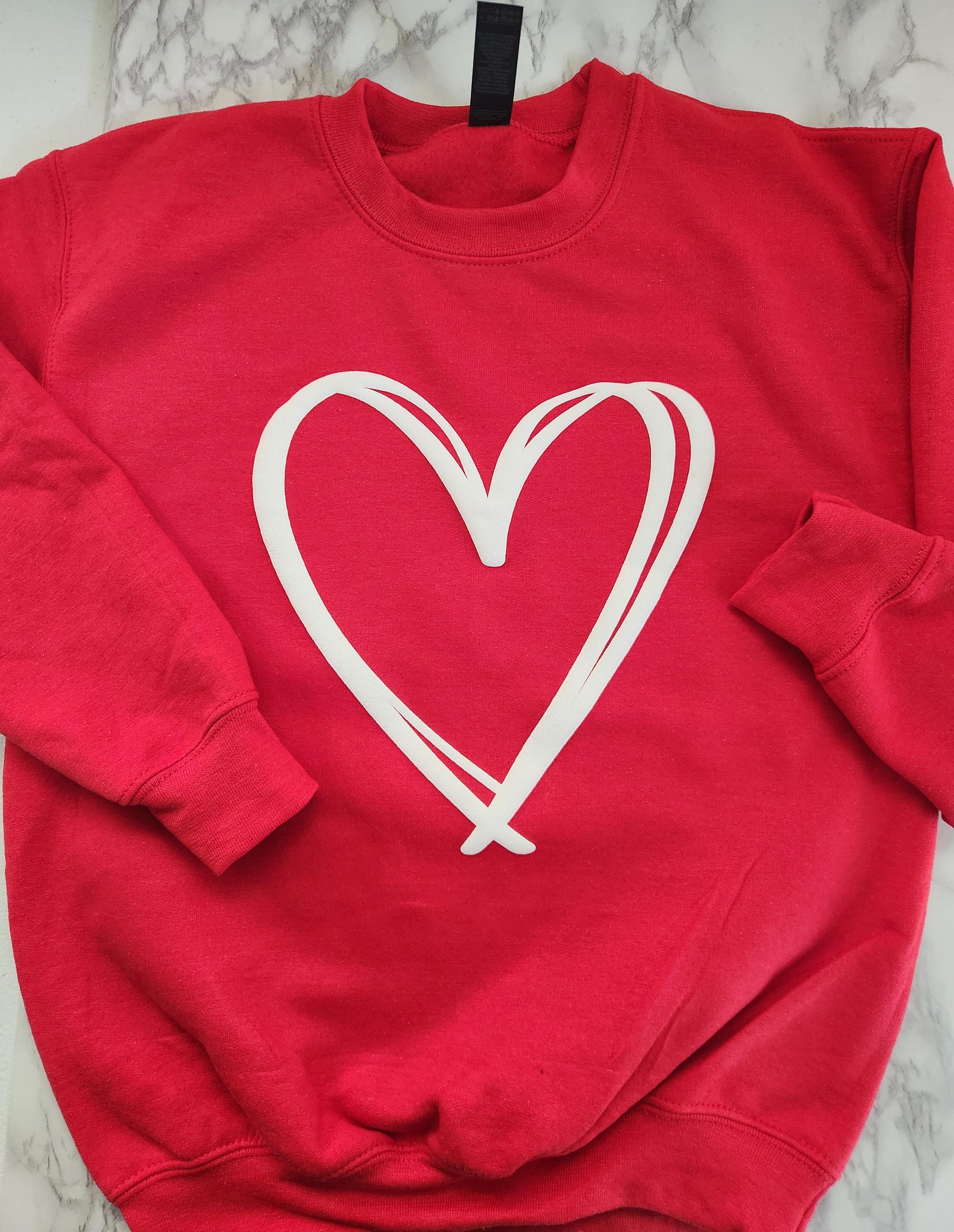 Valentine Heart Sweatshirt, Double Red Heart Puff Shirt, Embossed ...