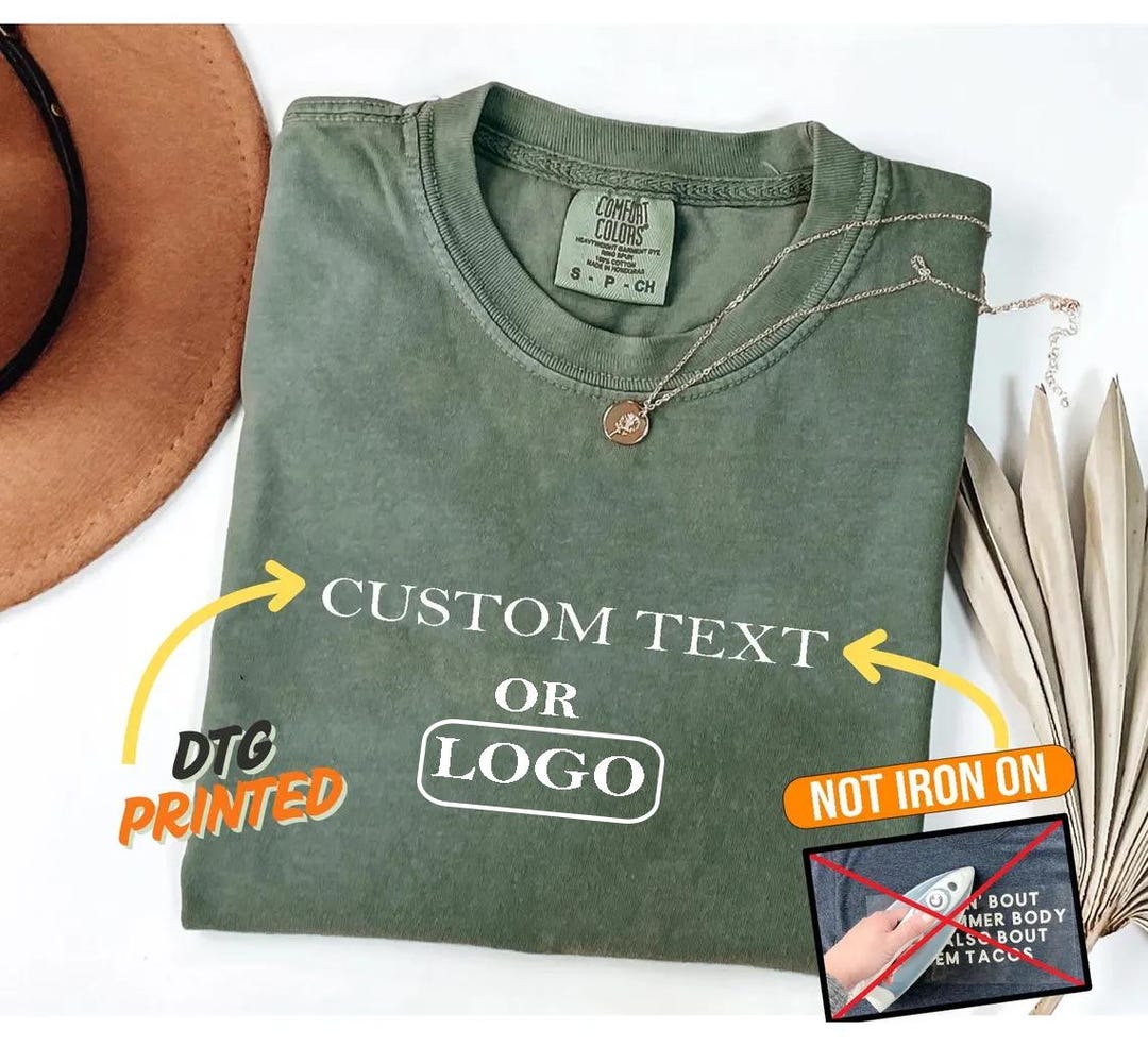 Custom Shirt, Custom Logo Shirt Personalized Text Tshirt, Your Photo ...