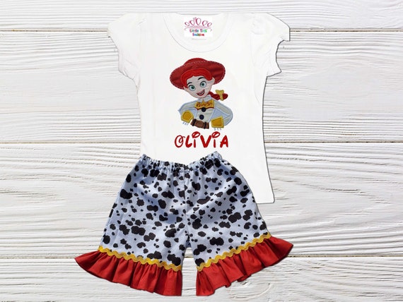 Jessie Toy Story Embroidered Shorts Outfit | Girl Birthday Shorts ...