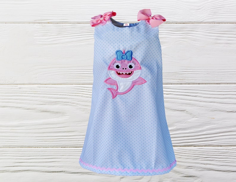 Baby Shark dress Girl birthday dress Personalized Baby Shark | Etsy