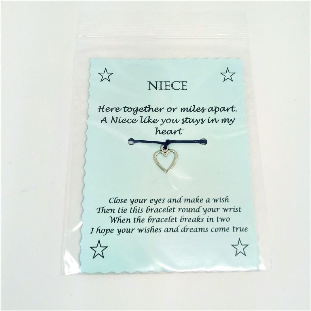 Niece Wish Bracelet, Niece Gift, Niece Charm Bracelet, Niece Bracelet ...