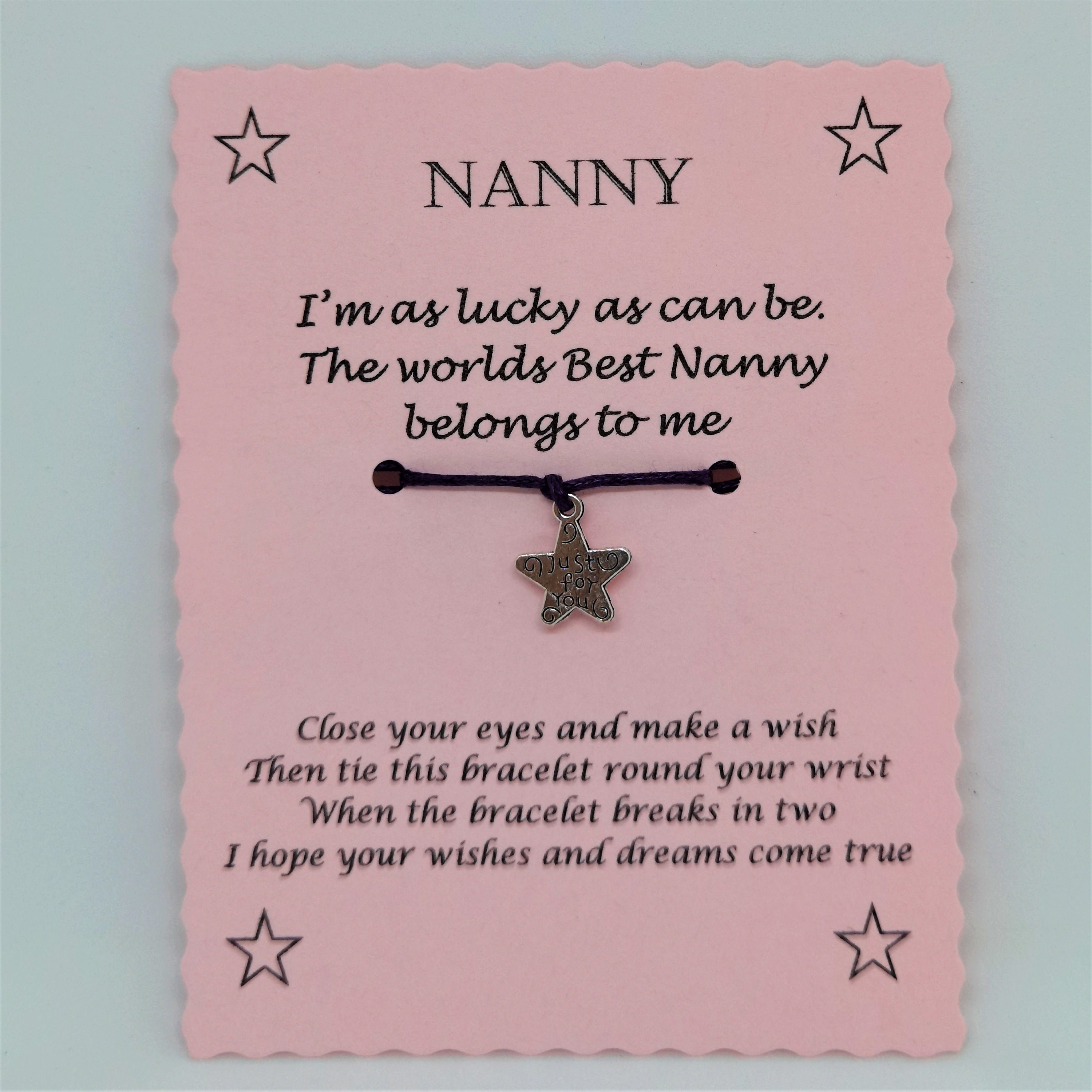 Nanny Wish Bracelet Nan Keepsake Gift Cord String Wish - Etsy