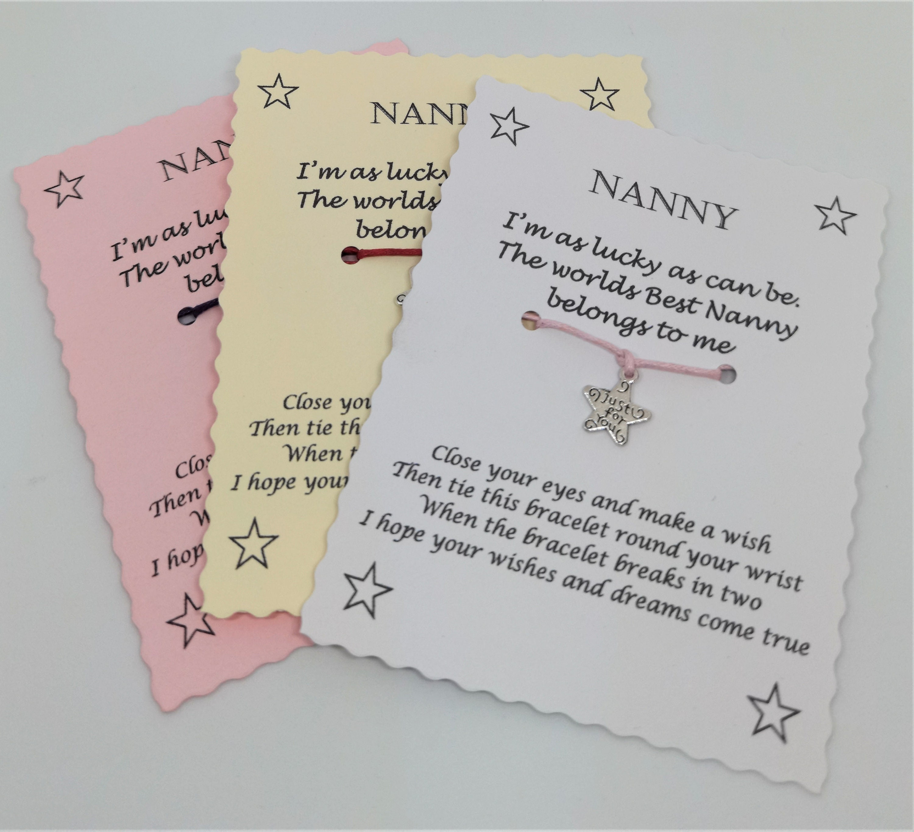 Nanny Wish Bracelet Nan Keepsake Gift Cord String Wish - Etsy