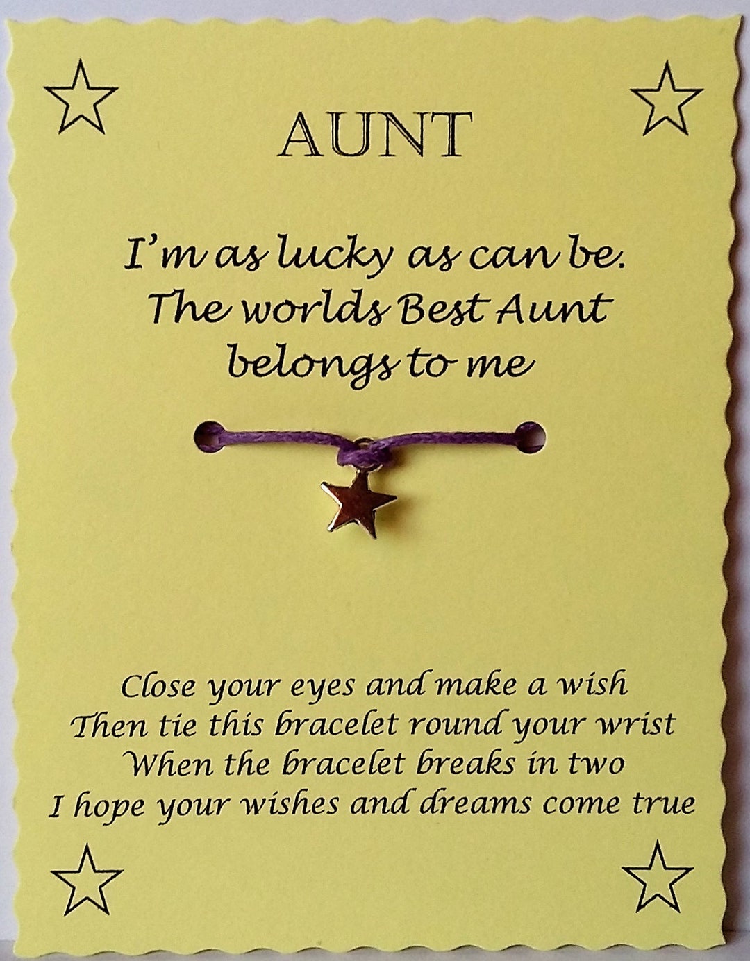 Aunt Auntie Aunty Wish Bracelet Keepsake Gift Charm Bracelet - Etsy