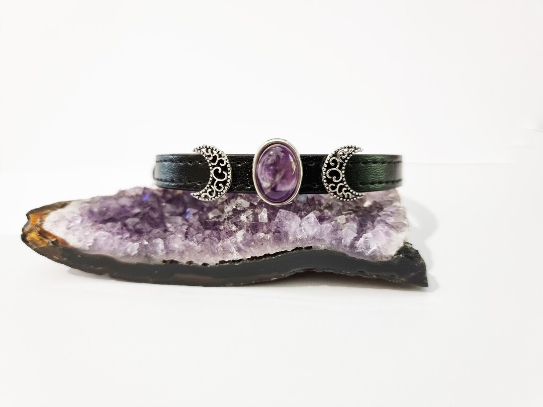 Crystal Cat Collar, Witchy Cats Collar, Amethyst Cat Collar, Witches ...