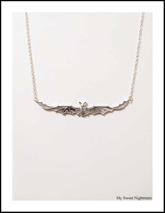 Vampire Bat Necklace Gothic Bat Necklace Halloween Jewelry | Etsy