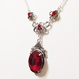 Victorian Necklace, Ruby Red Necklace, Gothic Necklace, Renaissance ...