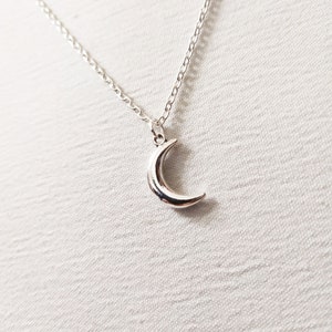 Tiny Crescent Moon Silver Plated - Etsy