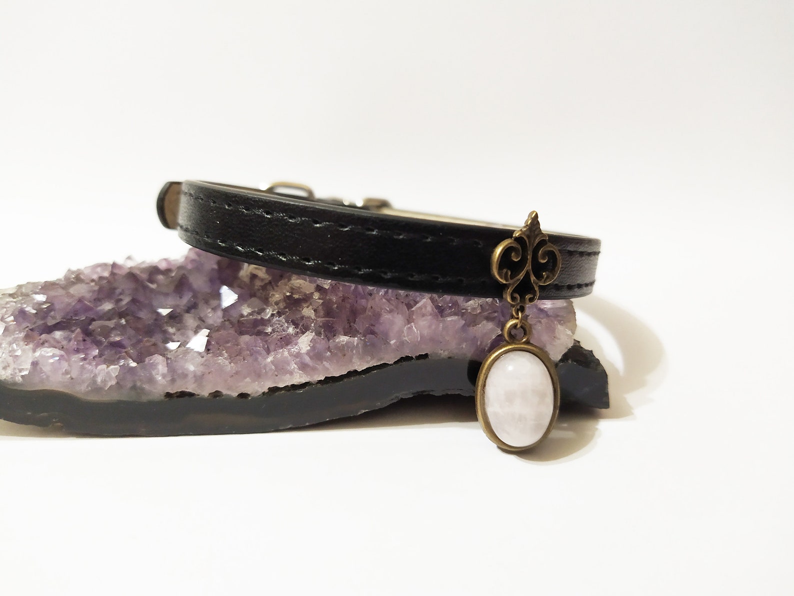 Crystal Cat Collar Victorian Collar Rose Quartz Collar | Etsy