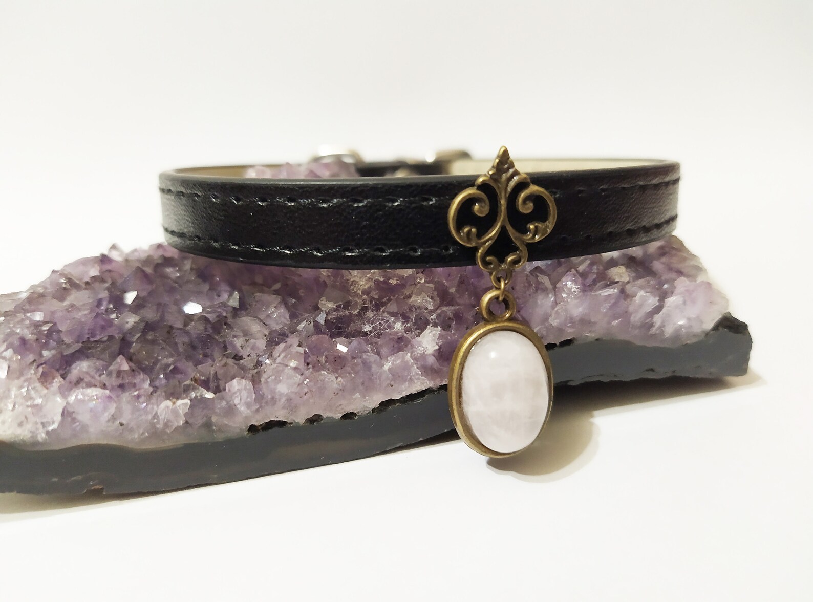 Crystal Cat Collar Victorian Collar Rose Quartz Collar - Etsy