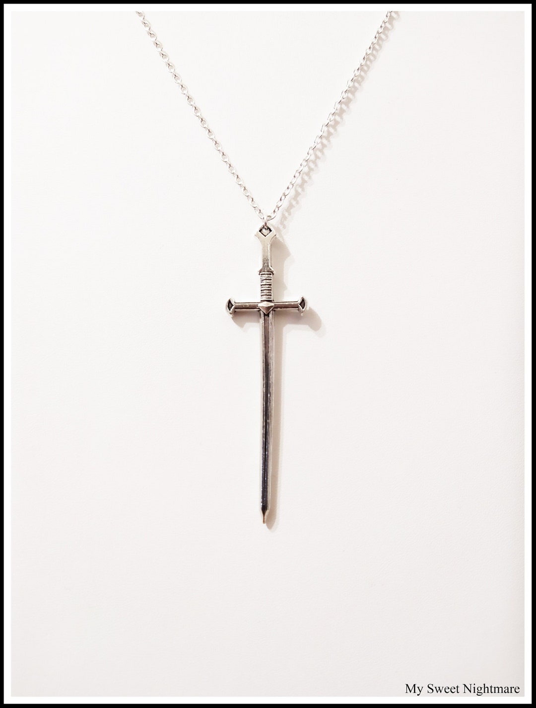 Silver Plated Sword Necklace - Etsy