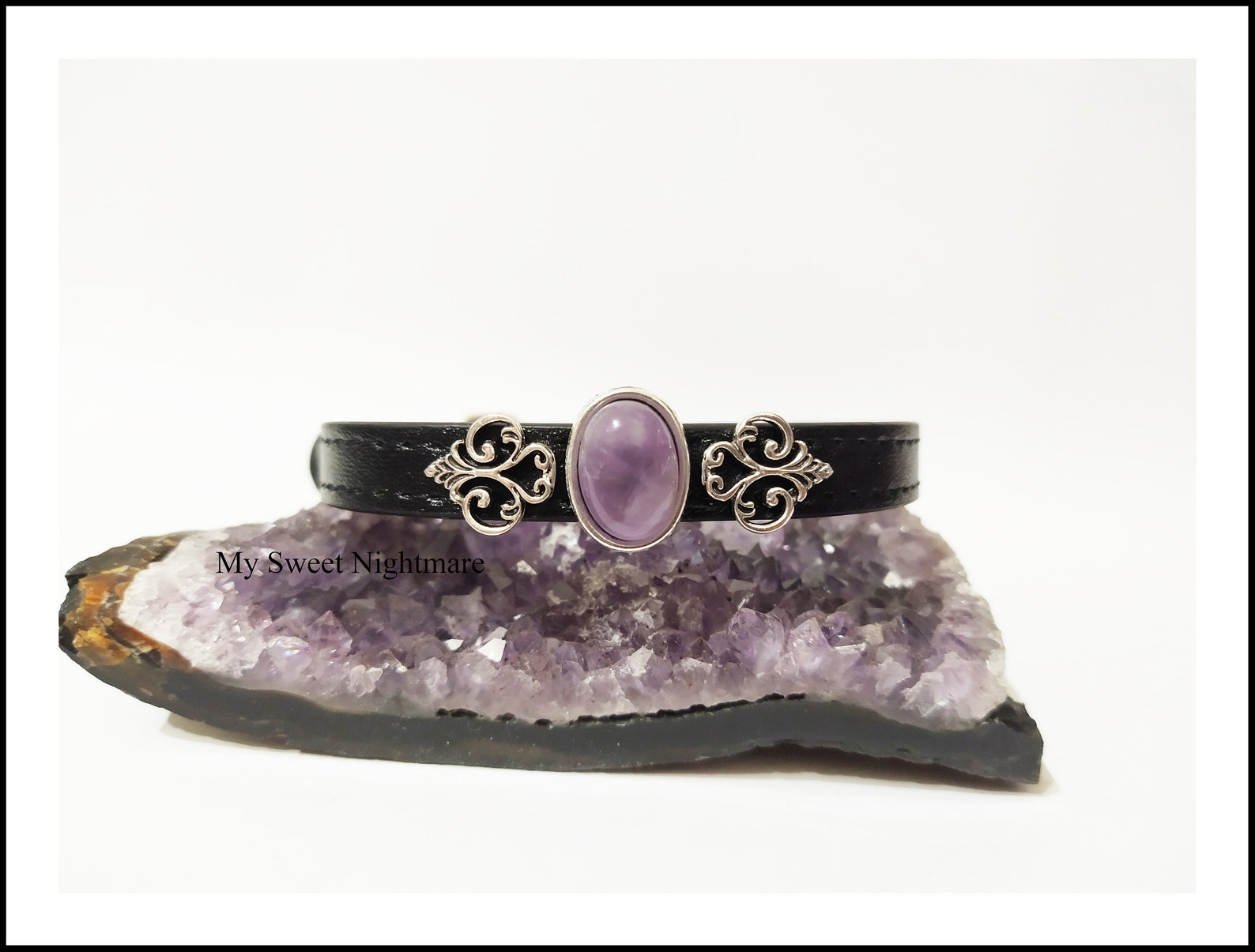 Crystal Cat Collar, Victorian Collar, Amethyst Cat Collar, Witches Cat ...