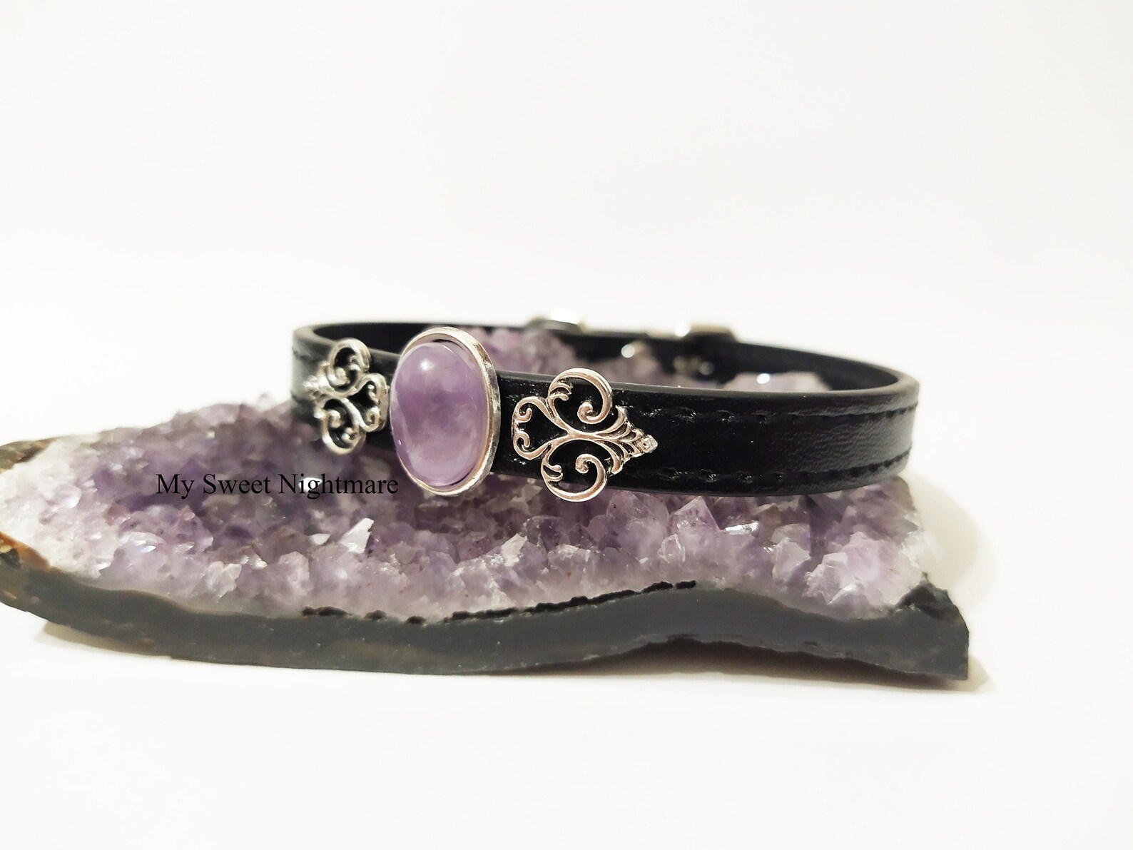 Crystal Cat Collar, Victorian Collar, Amethyst Cat Collar, Witches Cat ...